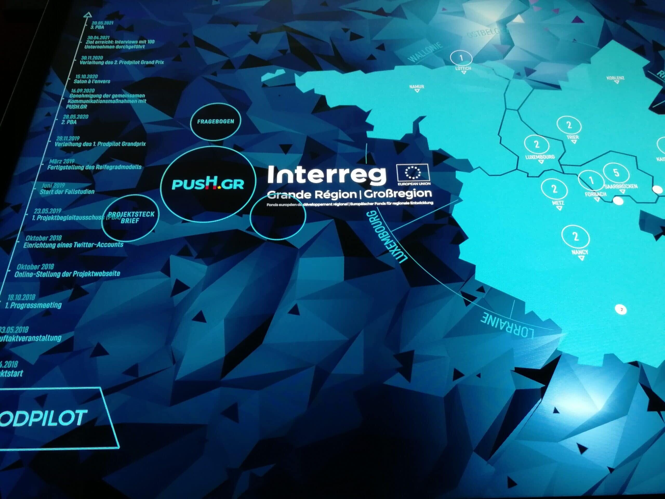 htw saar presents interreg projects on multitouch table ️