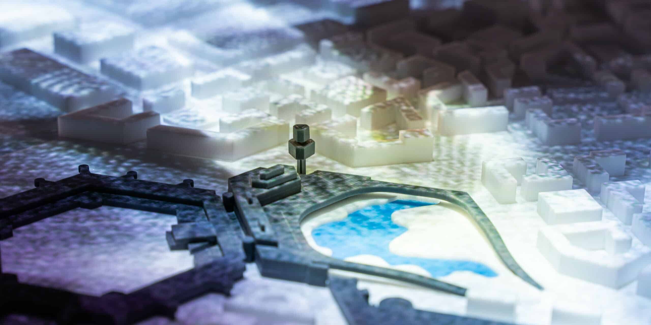 Projection Mapping Model Berlin TXL - interactive city model